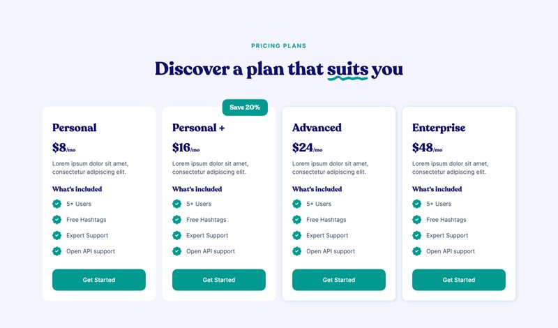 Green Pricing Table | Free Webflow Component